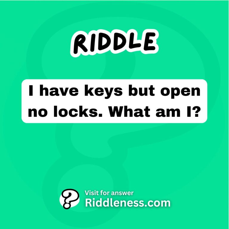 I have keys but open no locks. What am I? - Riddleness